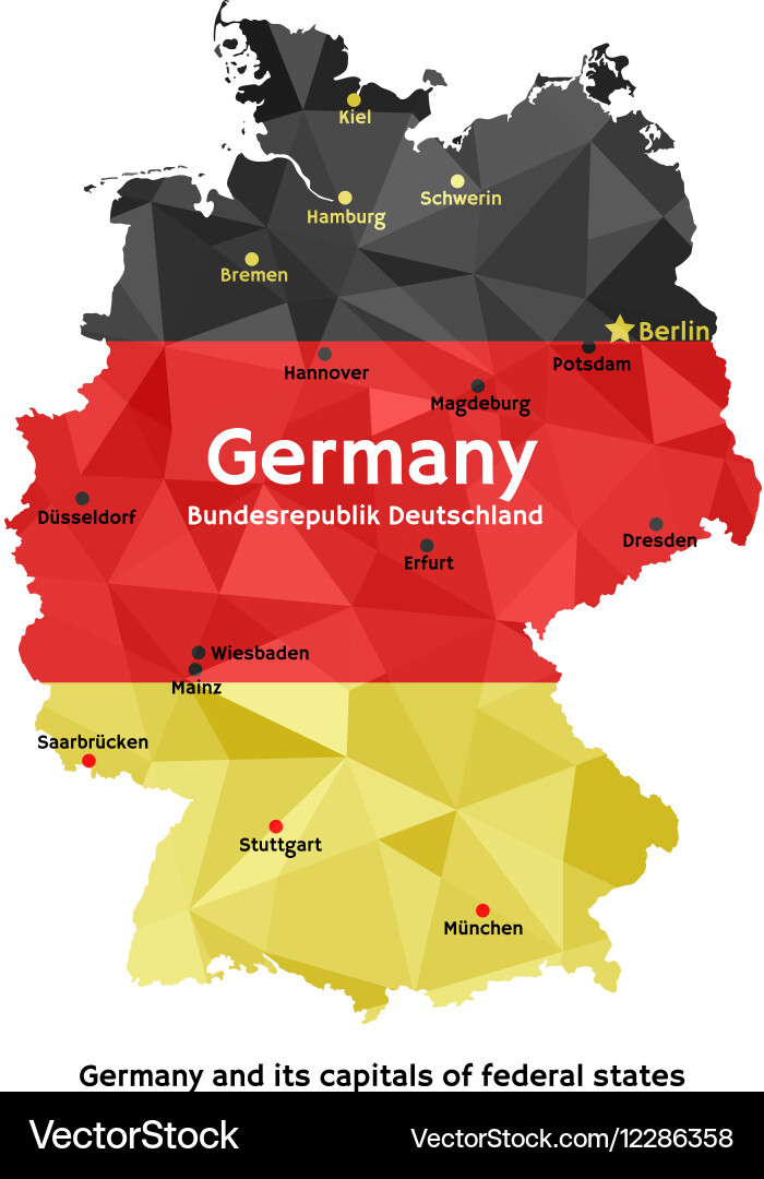 Map germany - bundesrepublik deutschland Vector Image