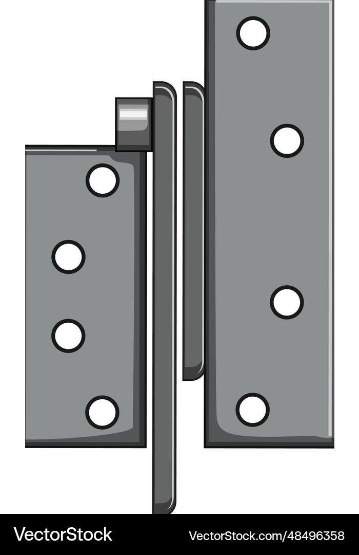 Metal door hinge cartoon Royalty Free Vector Image