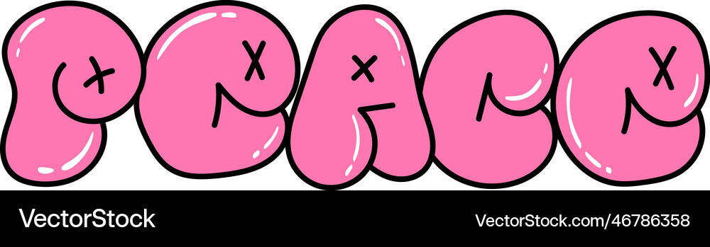 Peace lettering street graffiti Royalty Free Vector Image