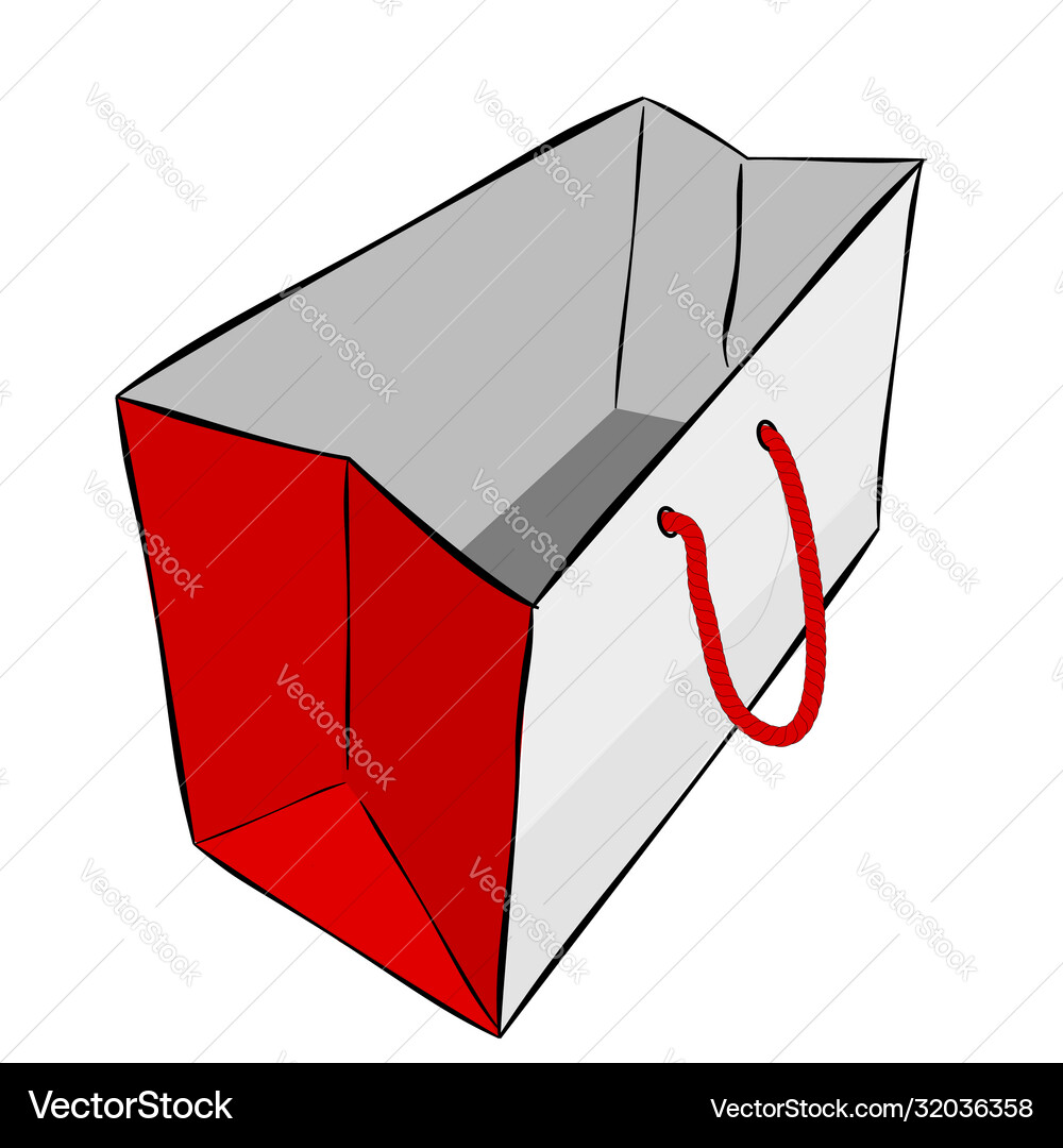Simple gray hand draw sketch paper bag Royalty Free Vector