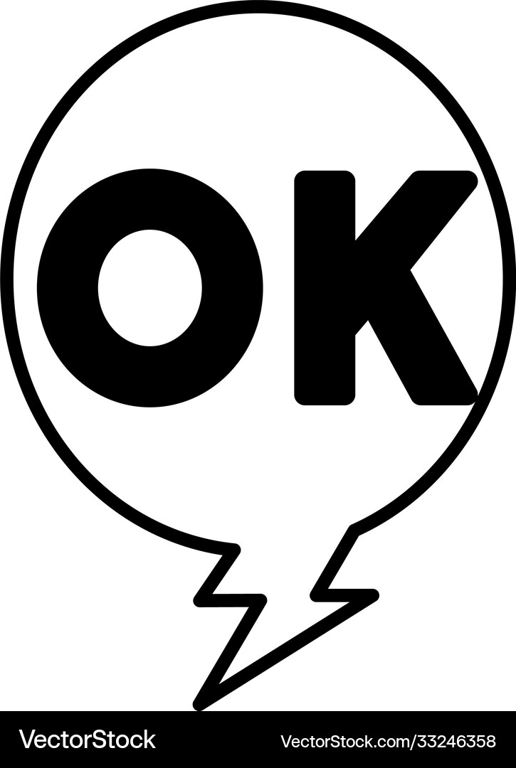 Speech bubble with ok word pop art line style Vector Image