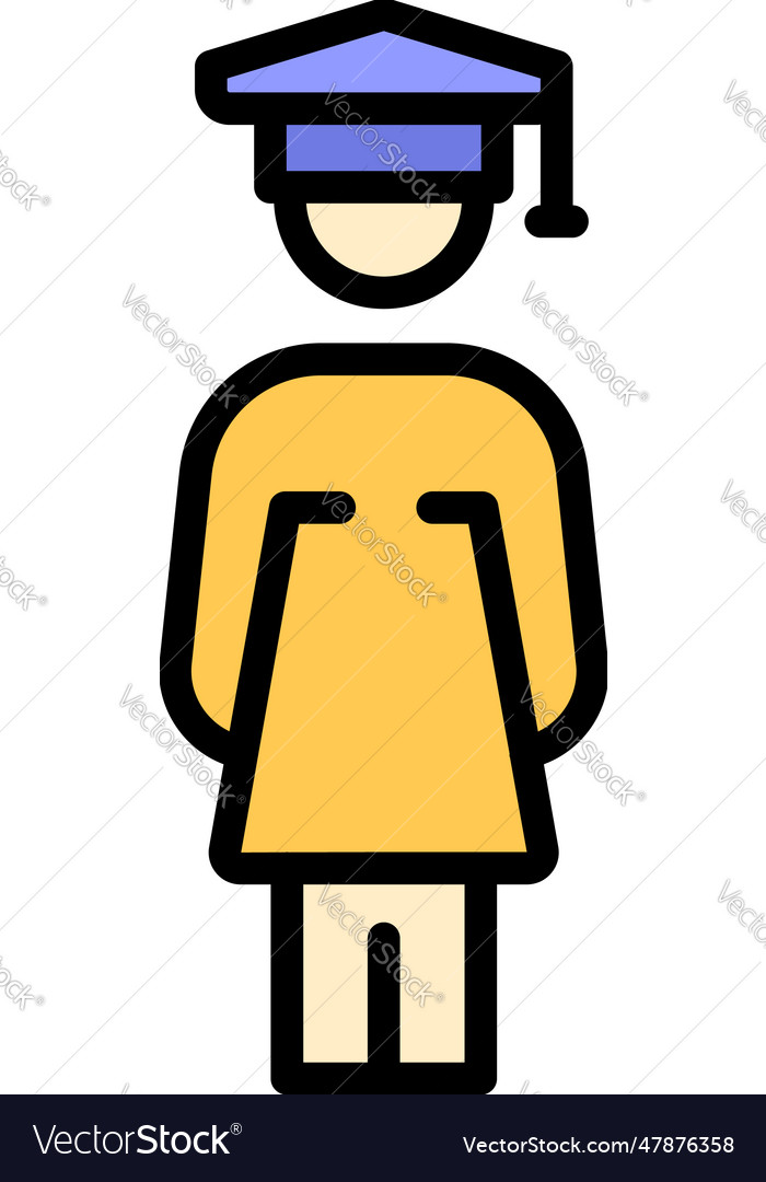 Study stereotype icon flat Royalty Free Vector Image