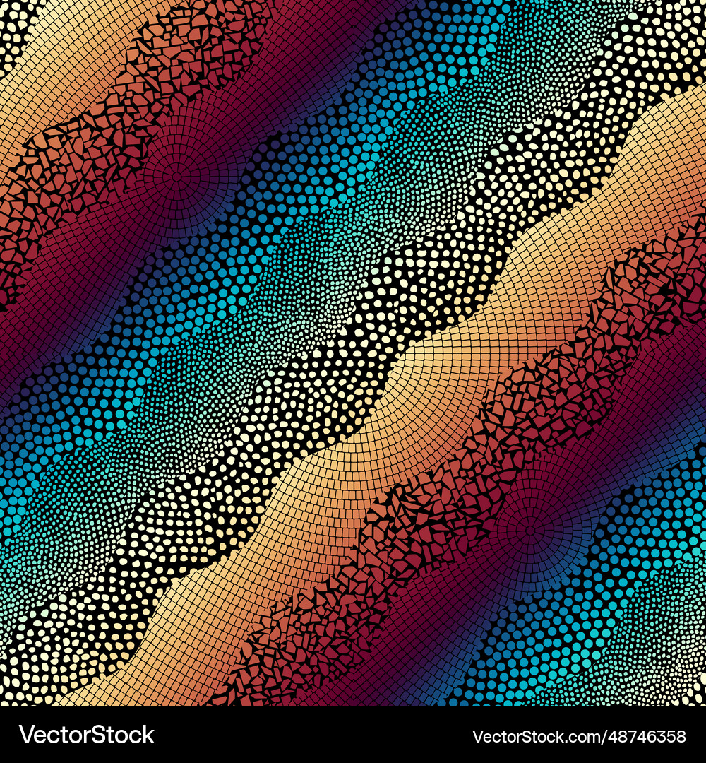 Wavy mosaic art collage abstract background Vector Image