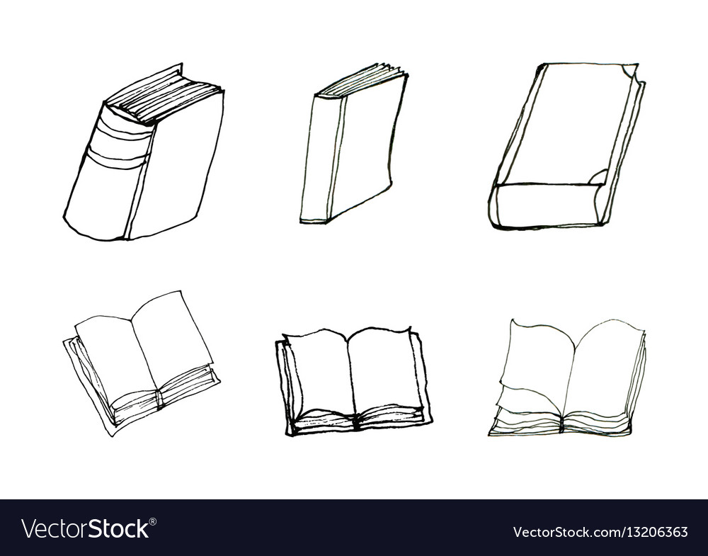 Book Doodles Set Royalty Free Vector Image Vectorstock