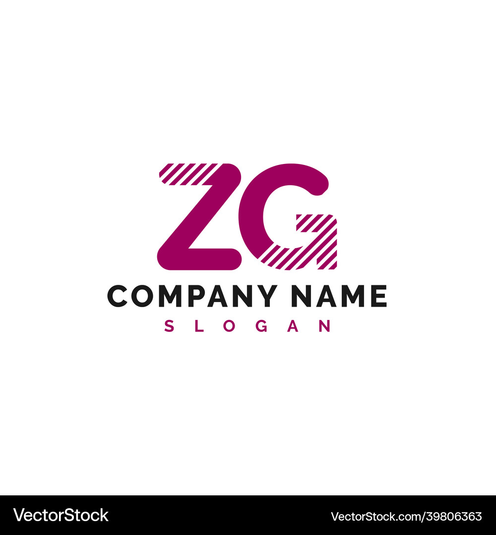 Zg letter logo design letter logo Royalty Free Vector Image