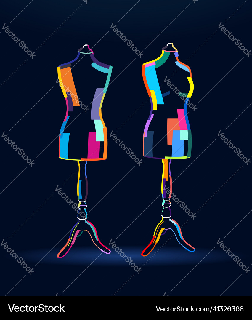 Abstract vintage female mannequin Royalty Free Vector Image