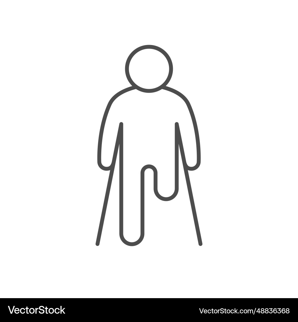 Amputee person line outline icon Royalty Free Vector Image