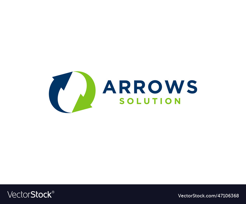 Arrows path initial letter s negative space logo Vector Image