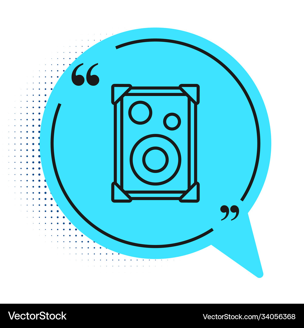 Black line stereo speaker icon isolated on white Vector Image