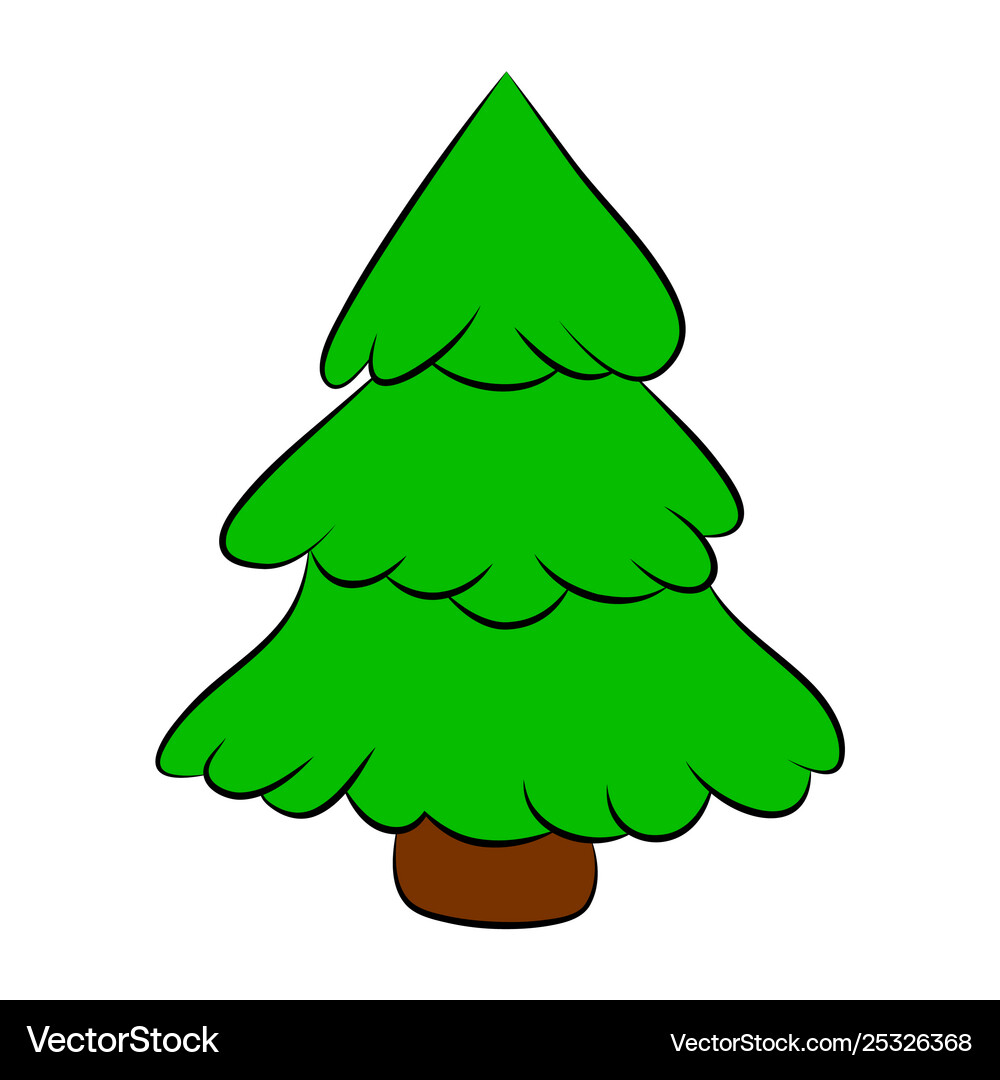 Christmas tree cartoon design for card icon Vector Image