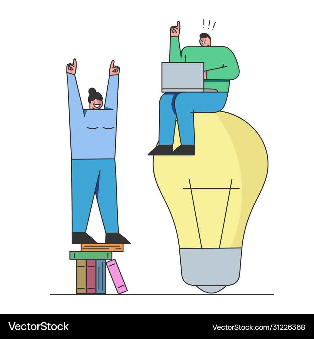 Concept of find startup ideas analysis Royalty Free Vector