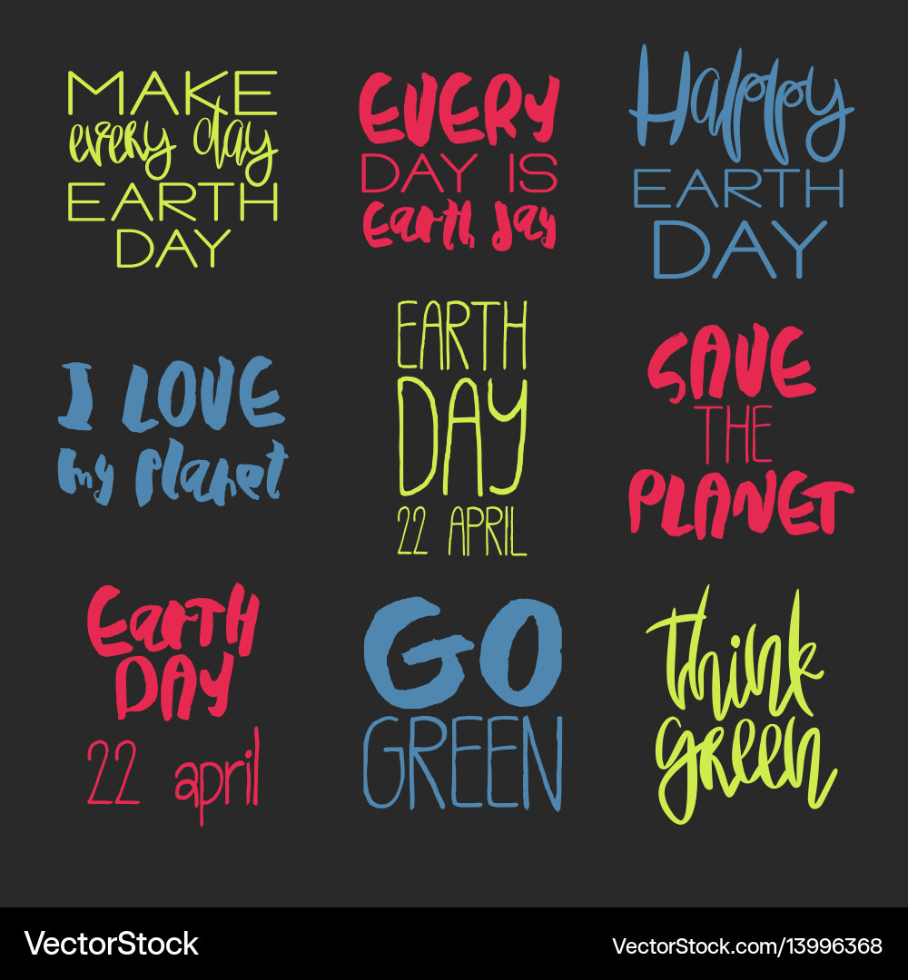 Earth day concept - decorative handdrawn lettering