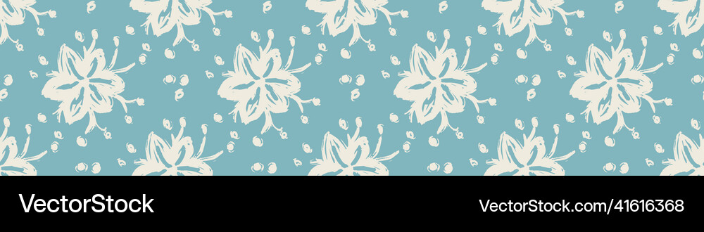 Gender neutral floral seamless border Royalty Free Vector