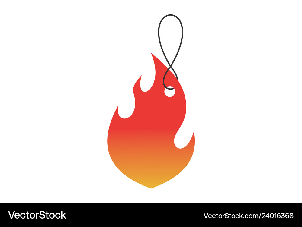 Hot fire flame label price logo icon Royalty Free Vector
