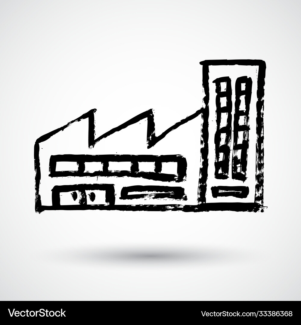 Industrial factory building background Royalty Free Vector