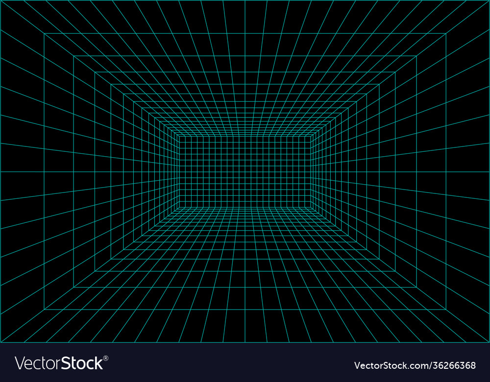 Inside virtual reality interior perspective Vector Image