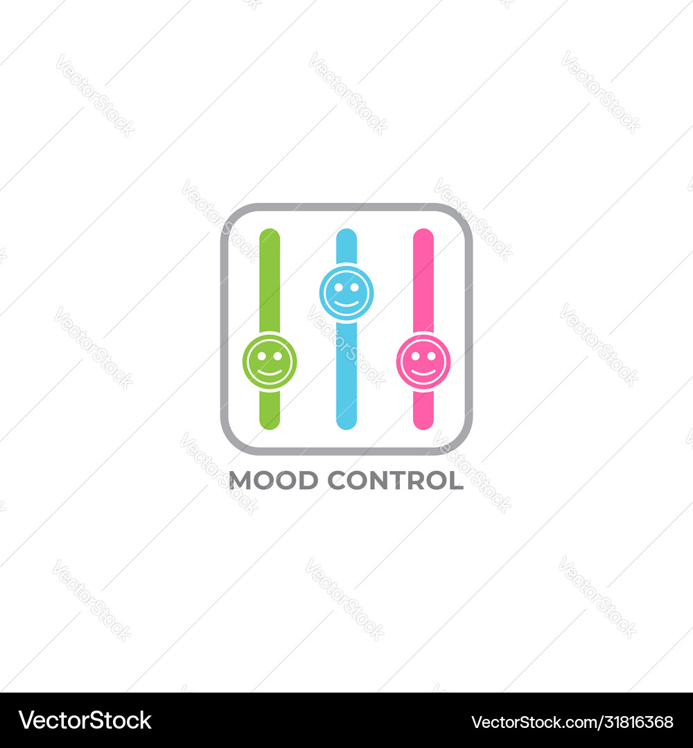 Mood control logo design template colorful smile Vector Image