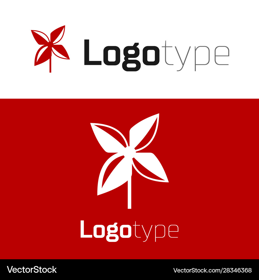 Red pinwheel icon isolated on white background Vector Image