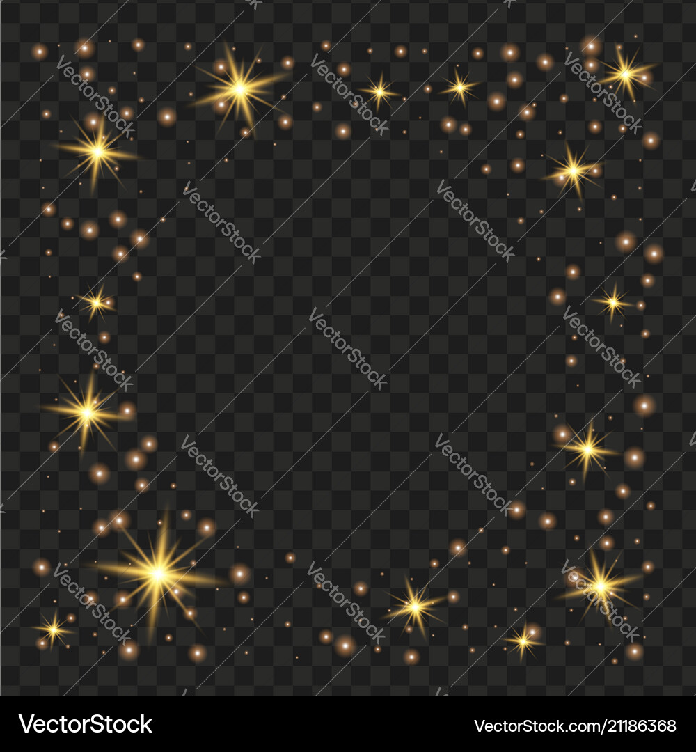 Round yellow glow light effect stars bursts Vector Image