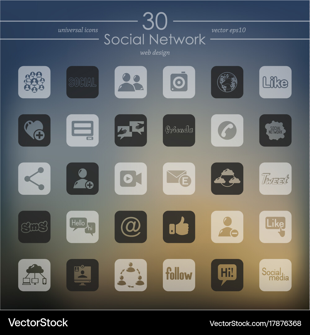 Set of social network icons Royalty Free Vector Image
