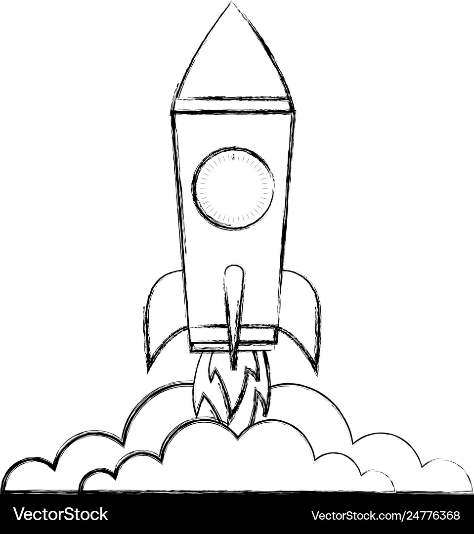 Startup rocket isolated icon Royalty Free Vector Image