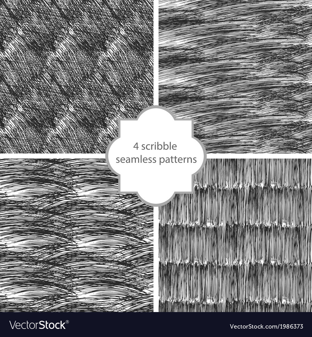 4 scribble seamless Royalty Free Vector Image - VectorStock