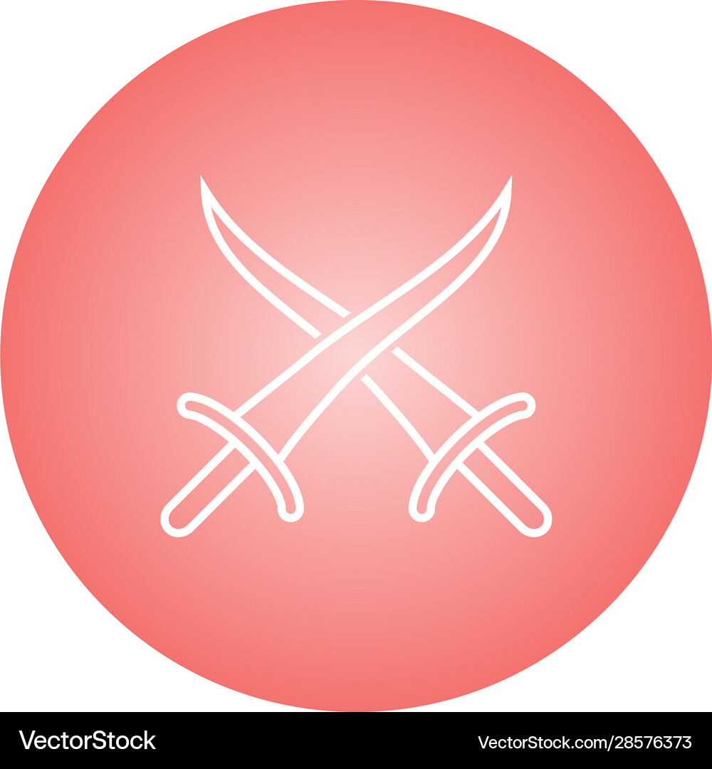 Beautiful arabian swords line icon Royalty Free Vector Image