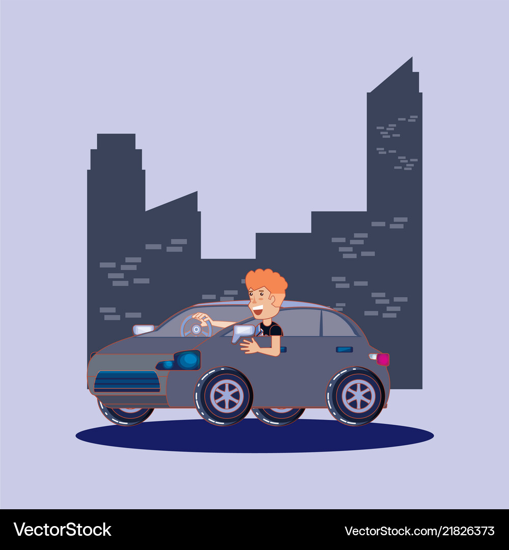 Car and city design Royalty Free Vector Image - VectorStock
