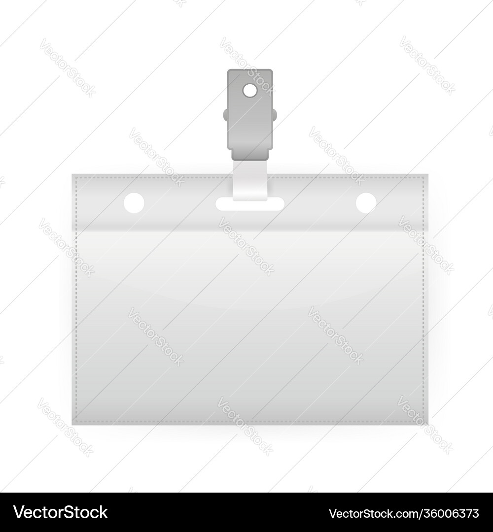 Card with name tag ampty on white background Vector Image