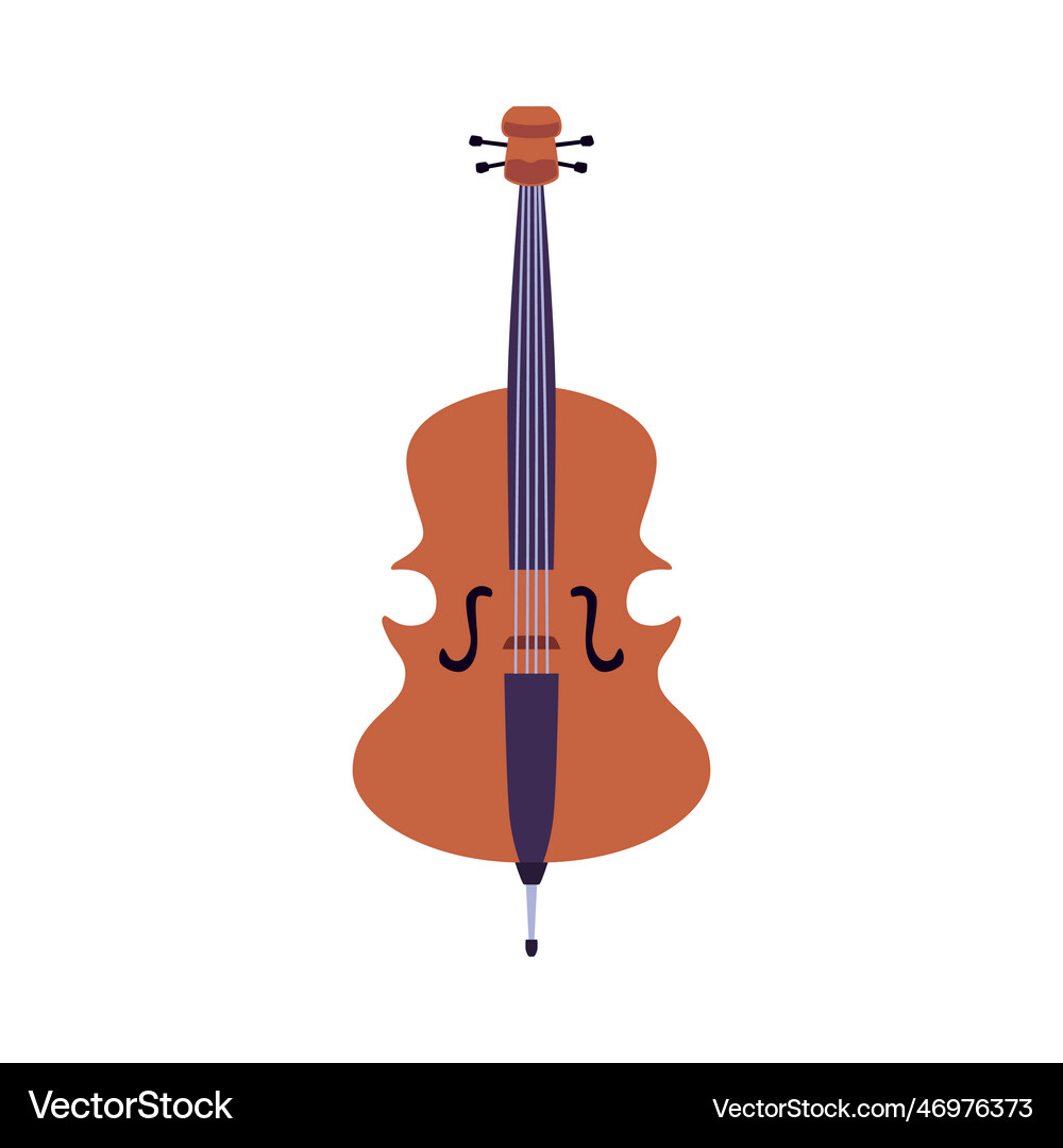 Cello or violoncello musical instrument icon flat Vector Image