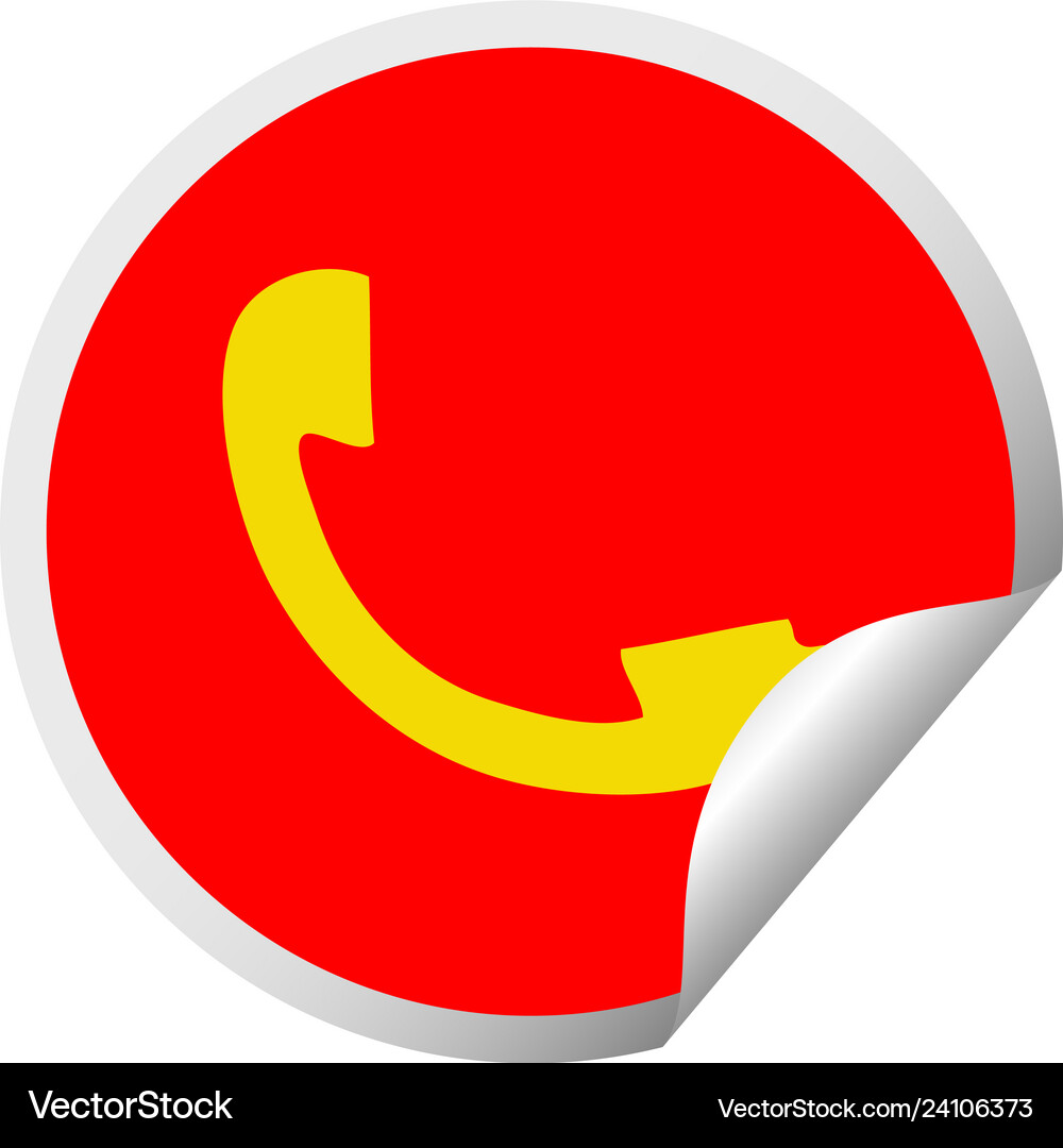 Circular peeling sticker cartoon telephone Vector Image