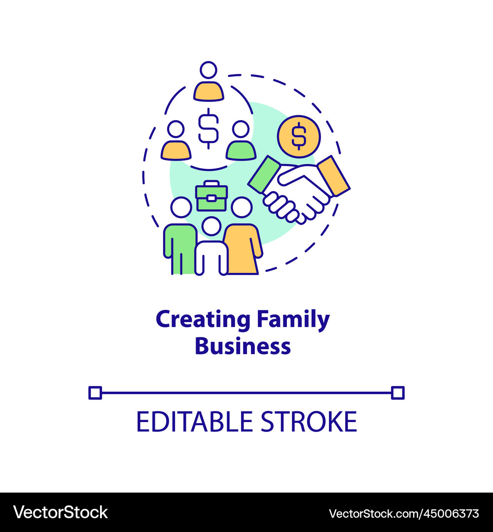 Creating family business concept icon Royalty Free Vector