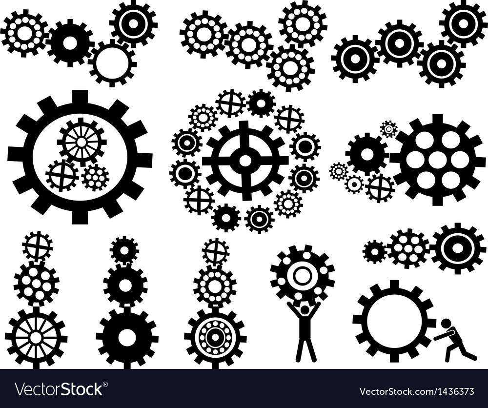 Gears set Royalty Free Vector Image - VectorStock