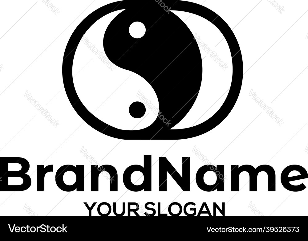 Half moon ying yang logo design Royalty Free Vector Image