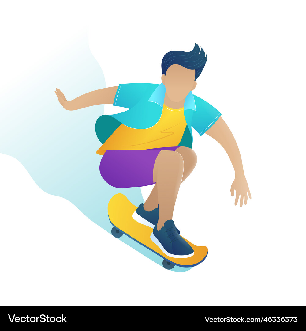 Handsome guy skater skateboarder character Vector Image