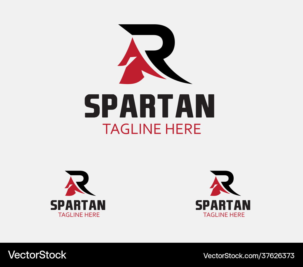 Initial r spartan logo creative spartan logo Vector Image