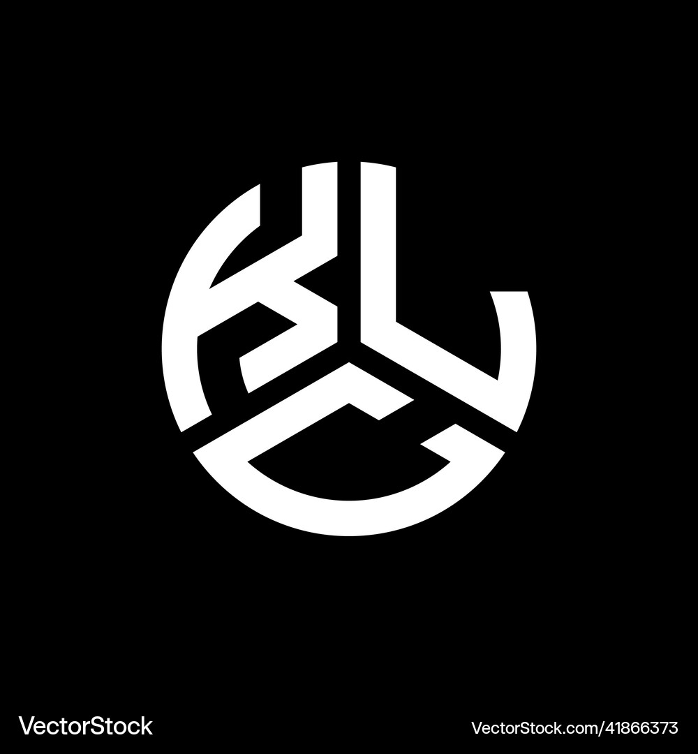 Klc letter logo design on black background Vector Image