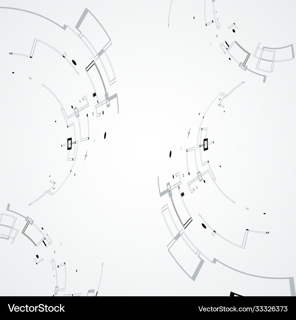 Line art abstract rounded shapes for concept Vector Image