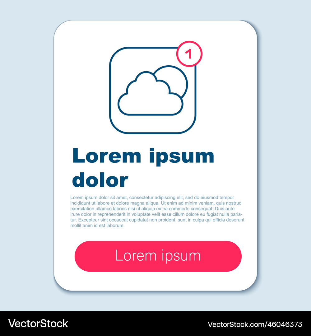 Line weather forecast app icon isolated on grey Vector Image