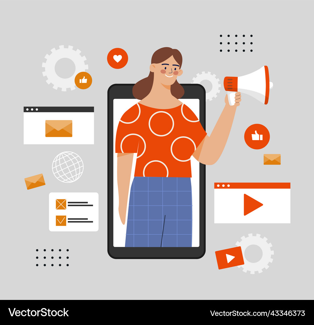 Marketing on social media Royalty Free Vector Image
