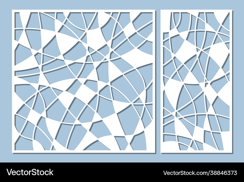 Set decorative card for cutting mosaic line Vector Image