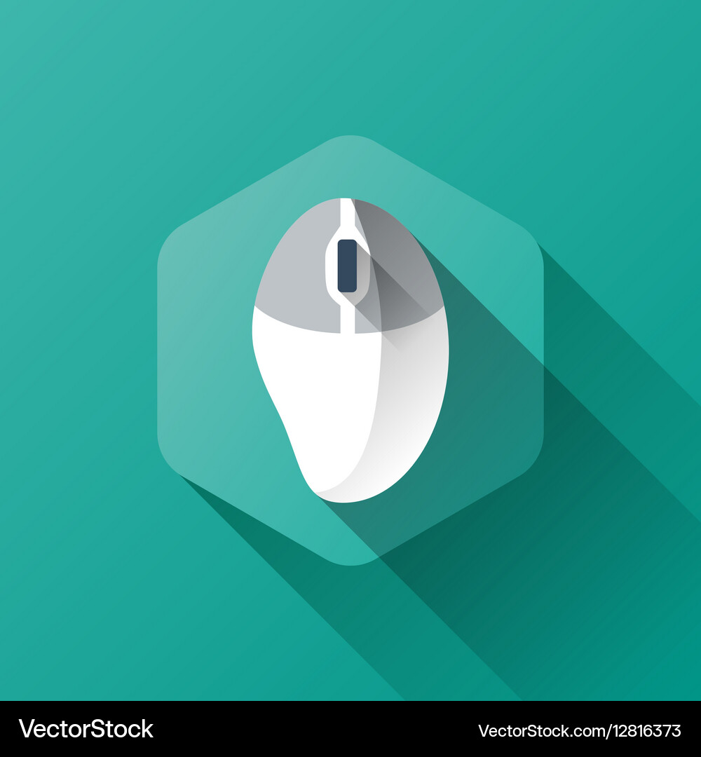 Simple of pc mouse icon in flat style Royalty Free Vector