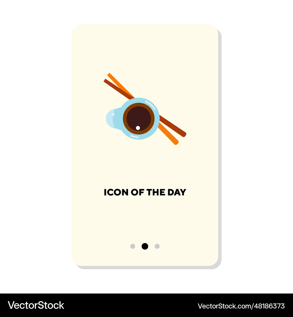 Soy sauce with chopsticks flat icon Royalty Free Vector