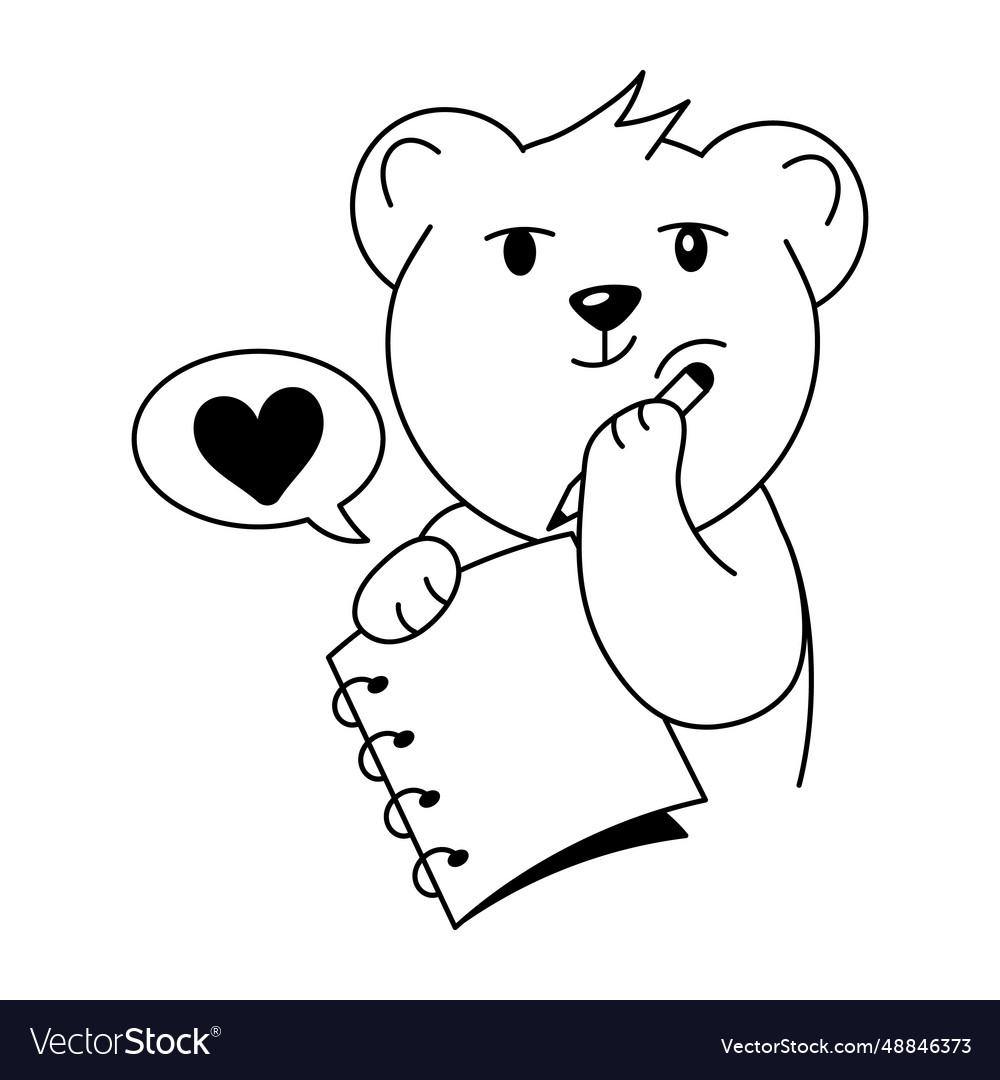 Thinking bear Royalty Free Vector Image - VectorStock