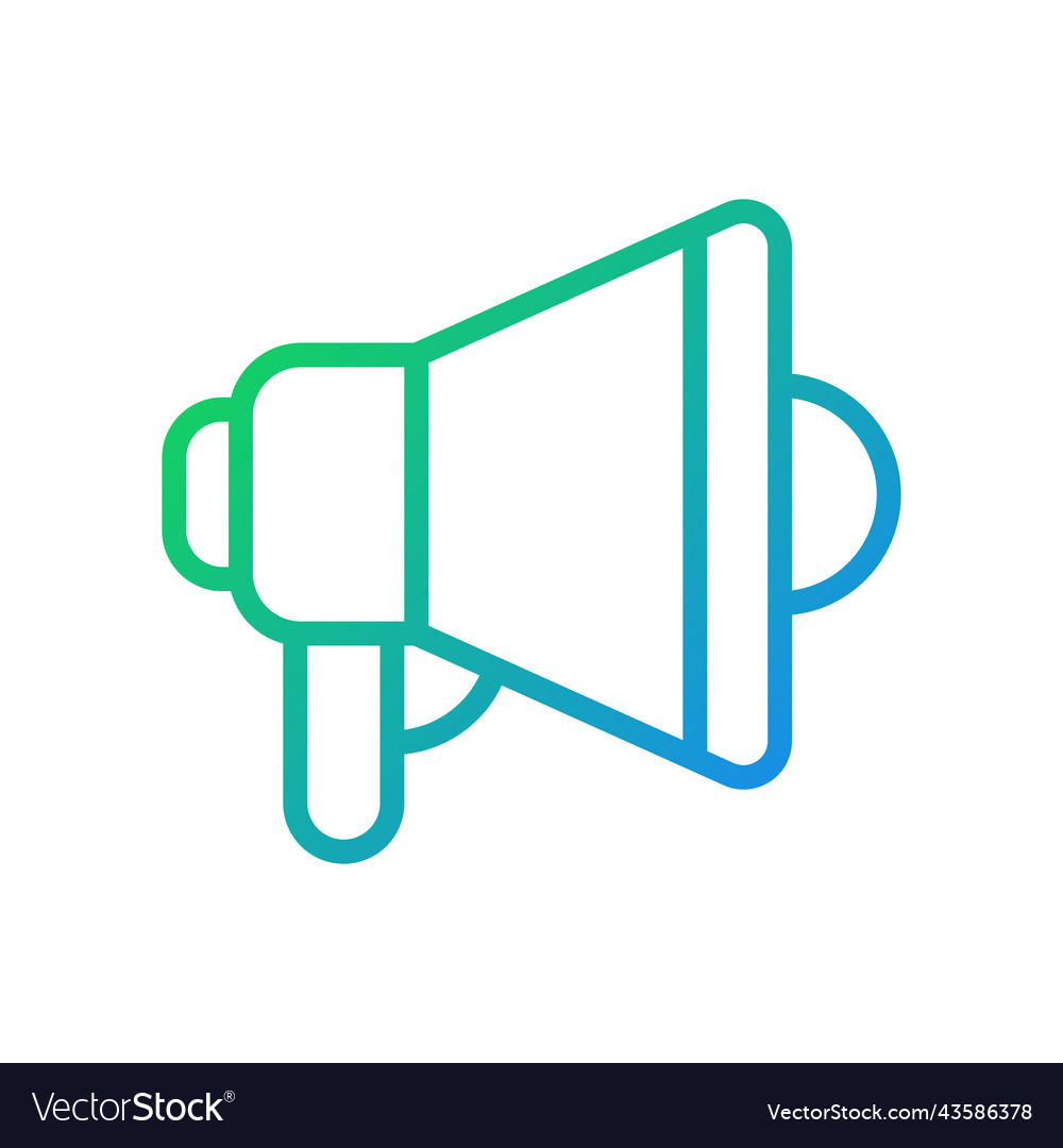 Bullhorn pixel perfect gradient linear icon Vector Image Bullhorn pixel perfect gradient linear icon Vector Image