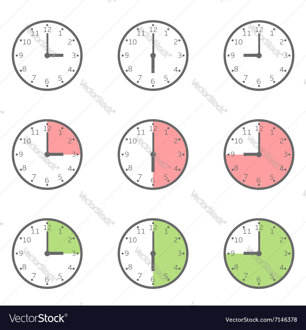 Clock icon set Royalty Free Vector Image - VectorStock