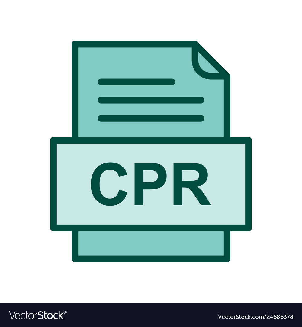 Cpr file document icon Royalty Free Vector Image