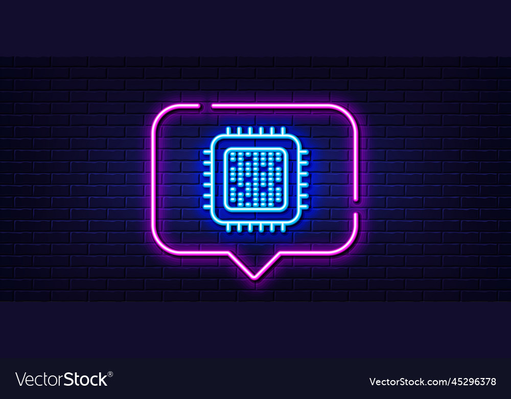 Cpu processor line icon computer component sign Vector Image Cpu processor line icon computer component sign Vector Image