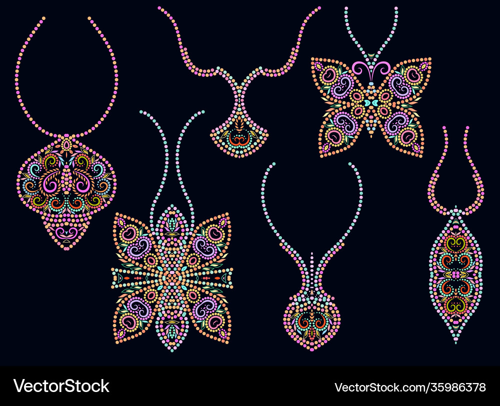 Design pendants with colorful beads Royalty Free Vector