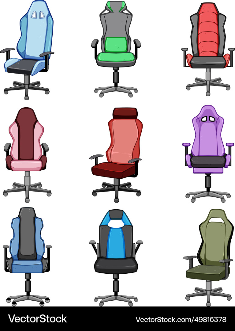 Game chair set cartoon Royalty Free Vector Image